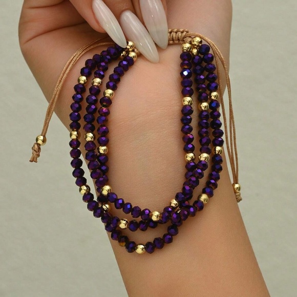 Jewelry | Boho Metallic Beaded Pull Bracelet | Poshmark